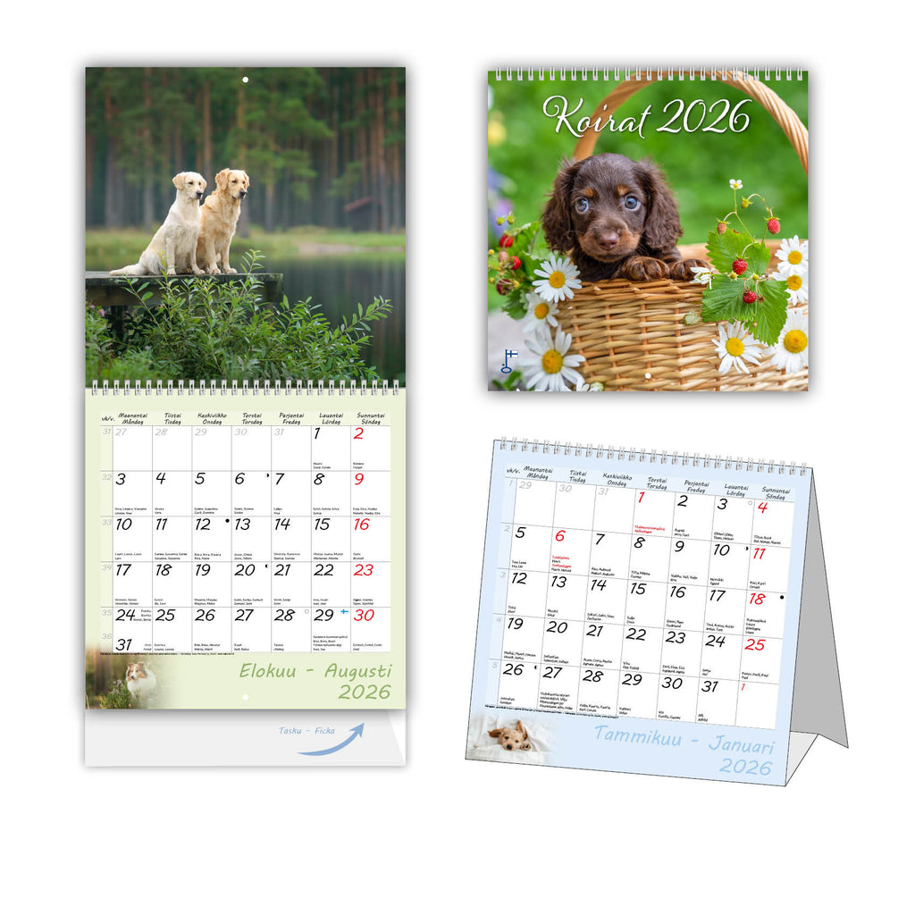 Seinäkalenteri Koirat 2026 | Suomalainen.com
