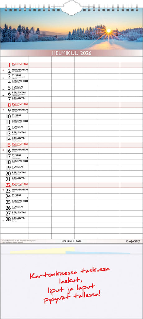 Perhemuistikko 2026 - Kalenteri | Suomalainen.com