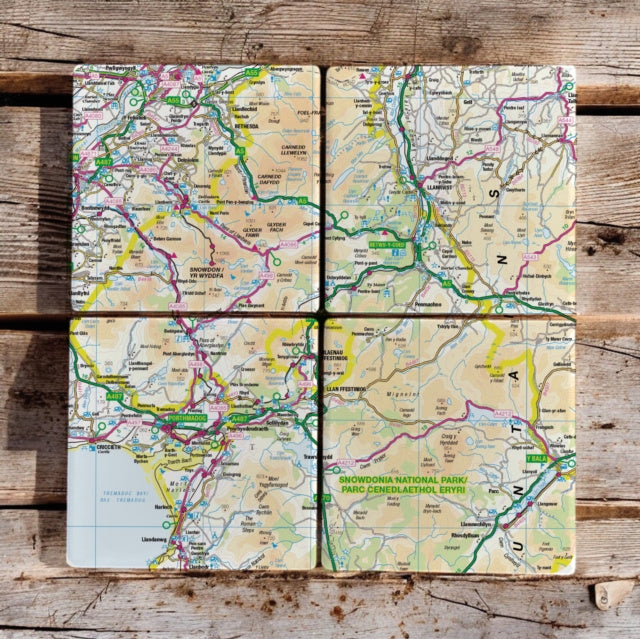 OS Map Ceramic Four Coaster Set - Snowdonia National Park - Muu ...