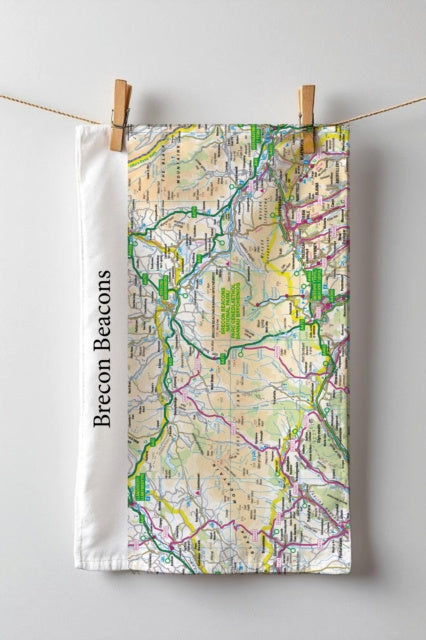 OS Map Tea-towel - Brecon Beacons National Park - Muu | Suomalainen.com