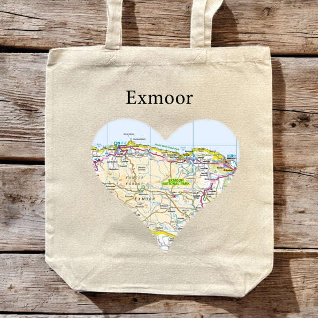 OS Map Premium Canvas Tote Bag - Exmoor National Park - Muu ...
