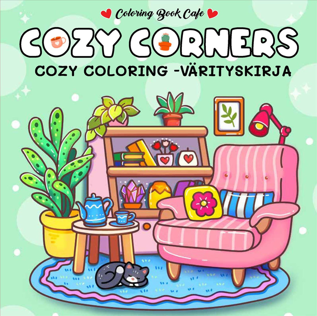 Cozy Corners: cozy coloring -värityskirja - Coloring Book Cafe Coloring ...